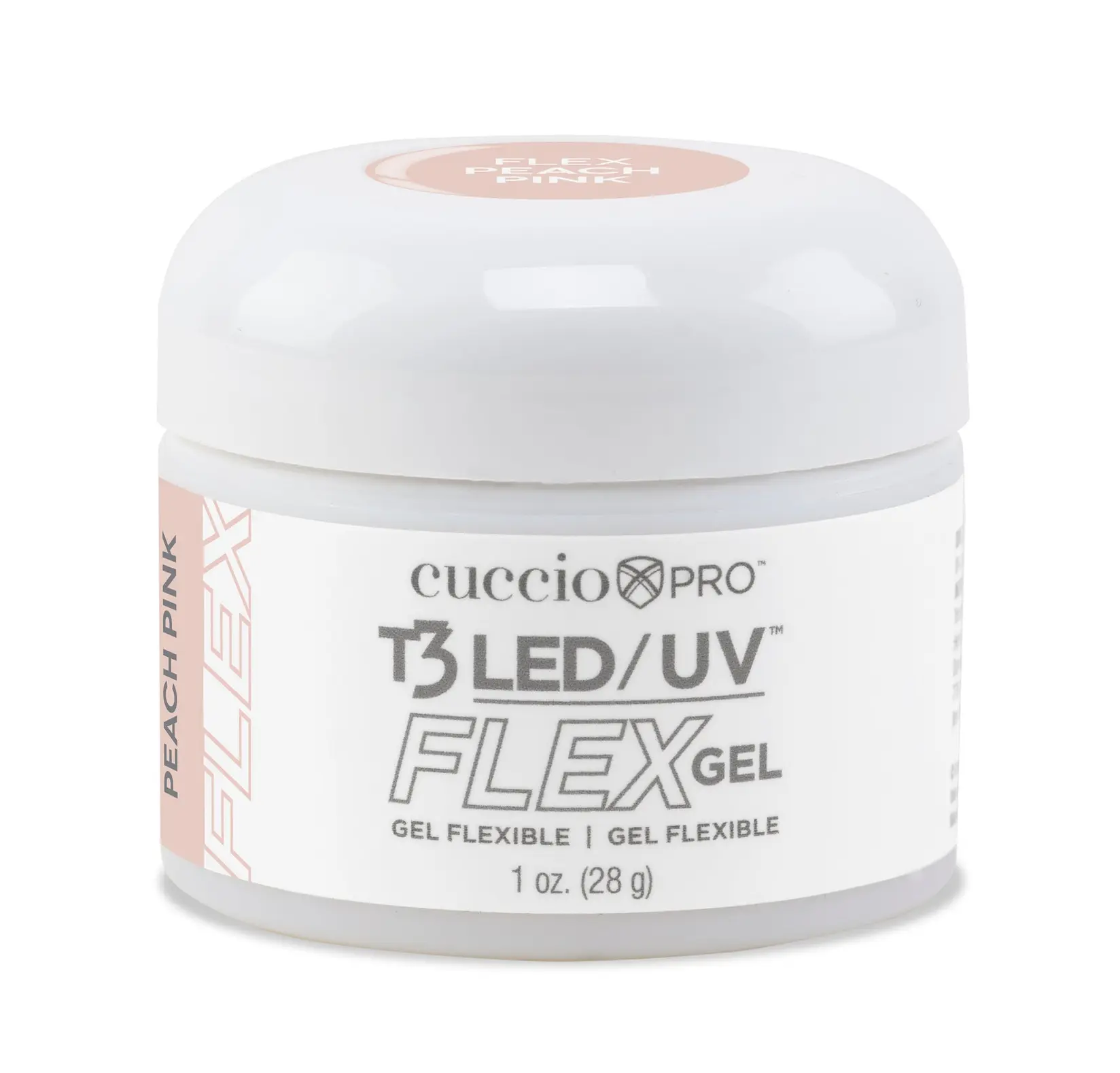 CUCCIO Gradivni gel za izlivanje i nadogradnju noktiju T3 LED/UV Flex Gel Peach Pink 28 g