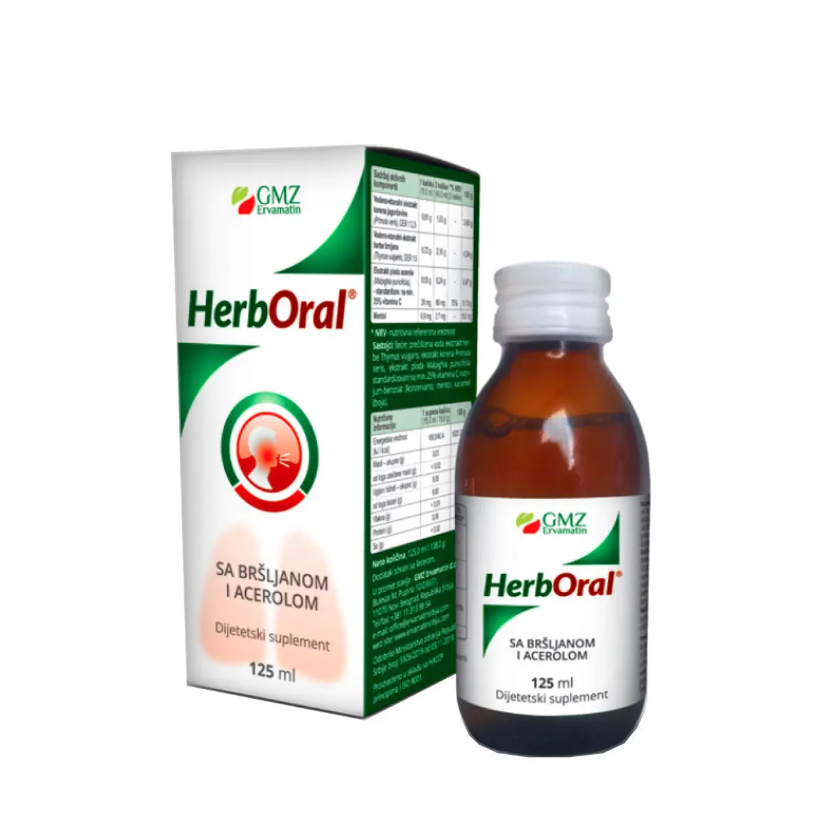 GMZ ERVAMATIN Herboral Sirup sa bršljanom i acerolom 125ml 127541