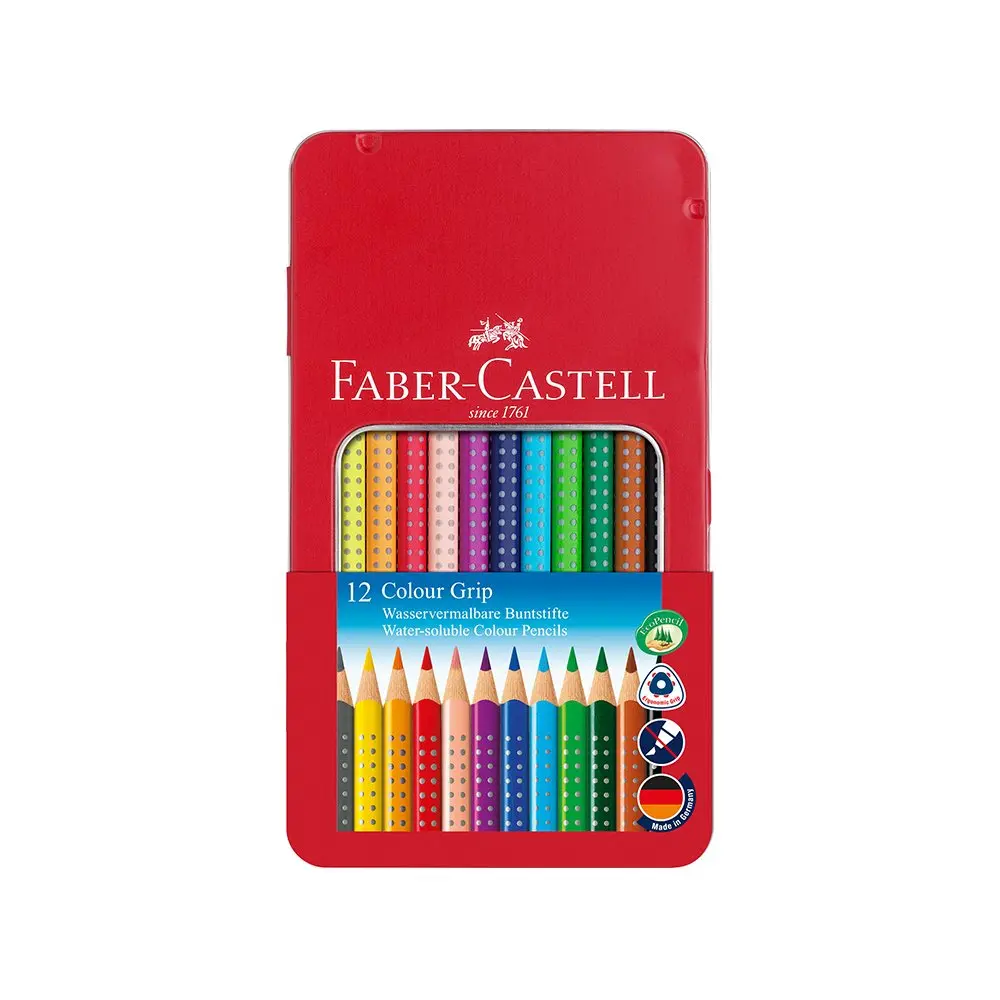 FABER CASTELL Drvene bojice Grip 1/12 12590 metalna kutija