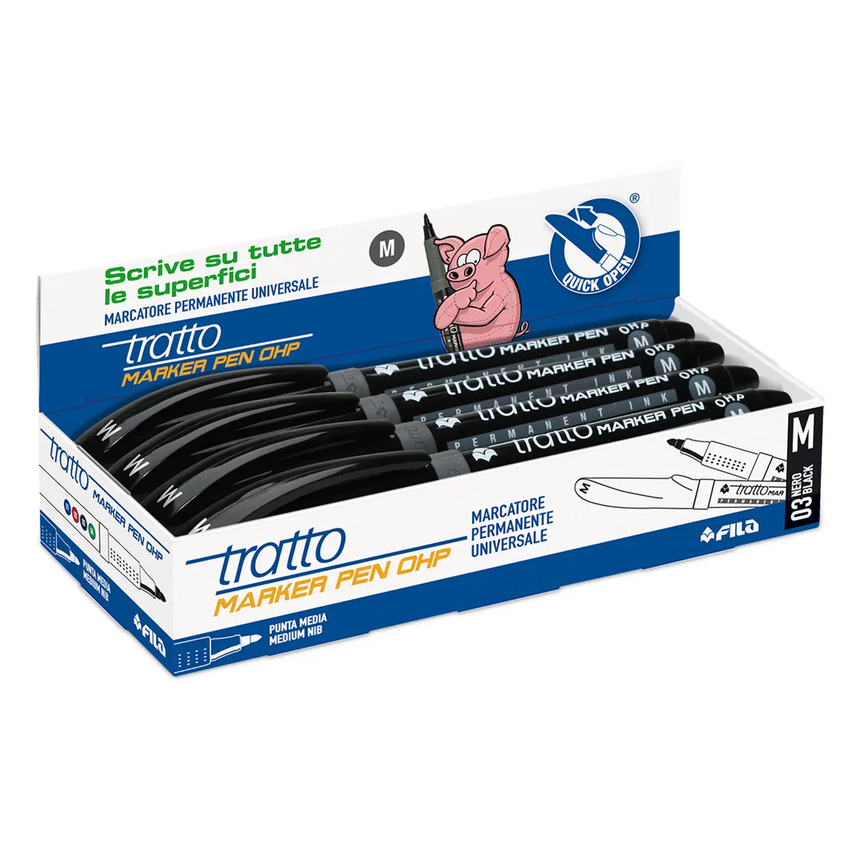 TRATTO Flomaster 1.0 mm M Ohp Medium 0806703 crni