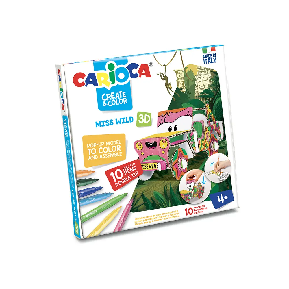 CARIOCA Set flomastera Create and color 3d Ms Wild 1/10 42906