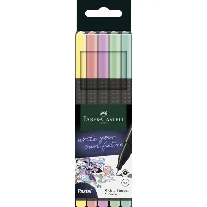 FABER CASTELL Set flomastera/lajnera Grip 5/1 151602 pastel