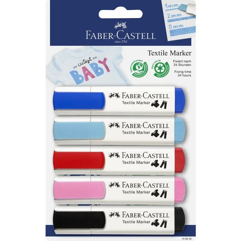 FABER CASTELL Set flomastera/markera za tekstil baby-party 5/1 159530