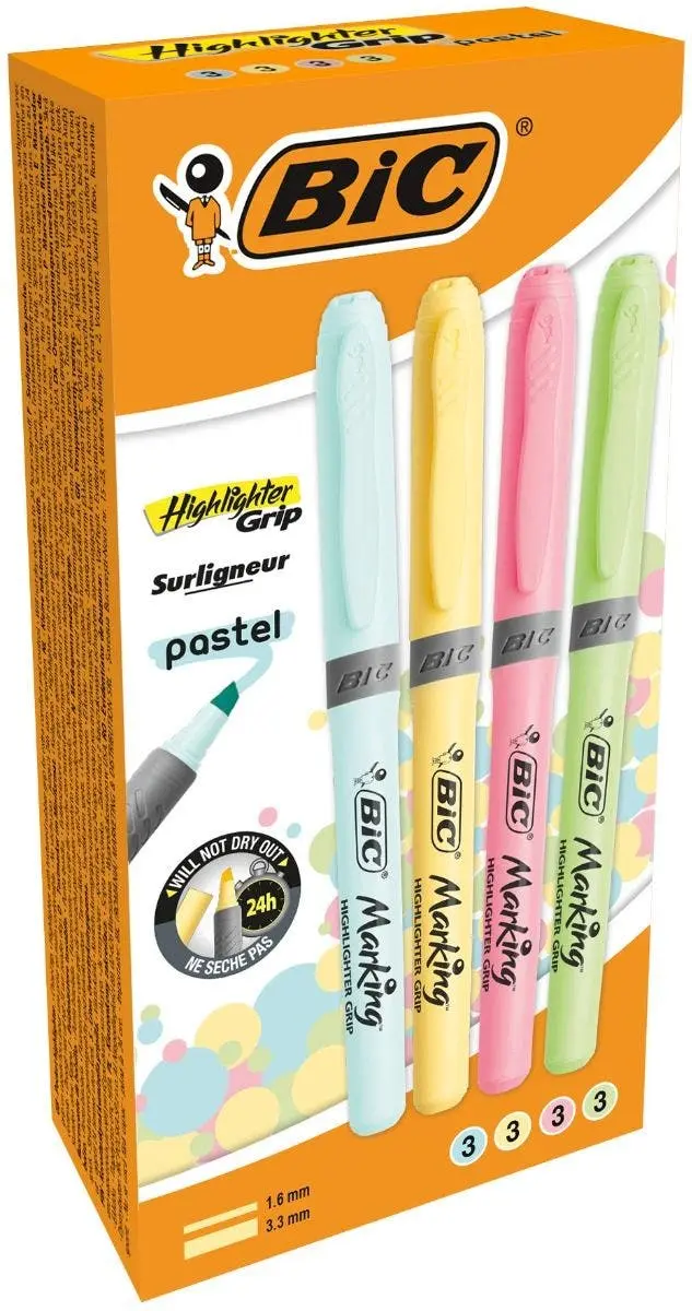 BIC Signir Highlighter Grip pastel BCL 12/1