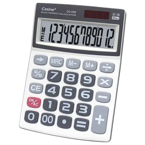 CASINE Kalkulator sa 12 mesta CD-259 sivo-beli