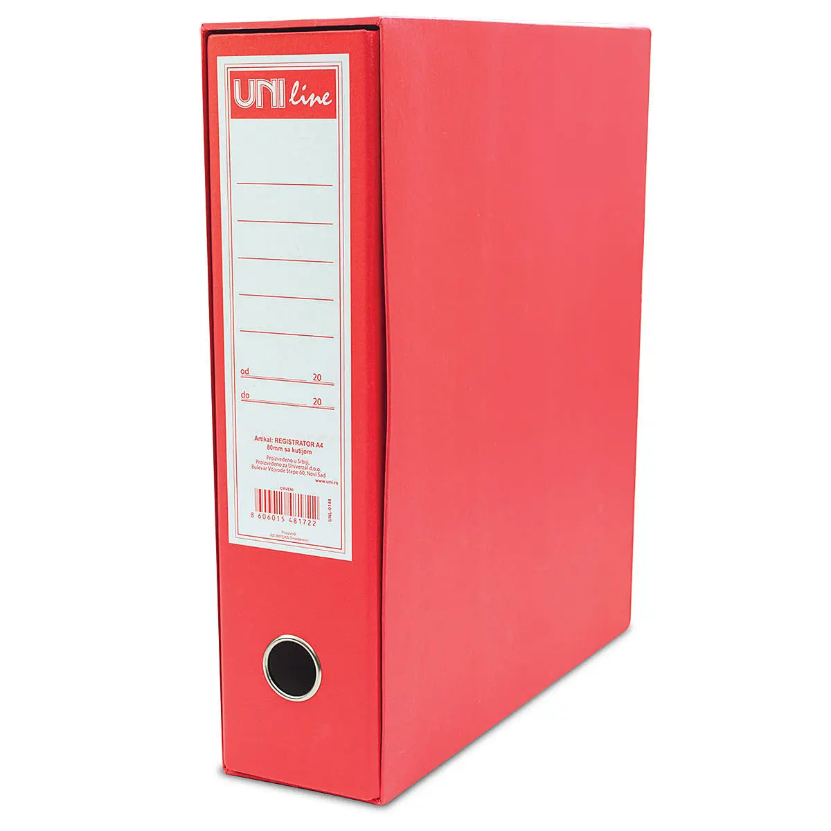 UNI LINE Samostojeći registrator A4 Normal UNL-0144 crveni