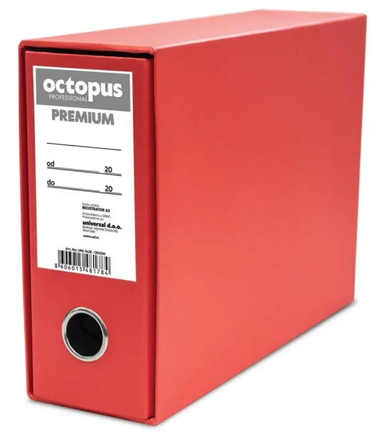 OCTOPUS Registrator A5 Premium UNL-1628 crveni