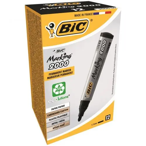 BIC Permanentni marker 2000 obli vrh 12/1 crni