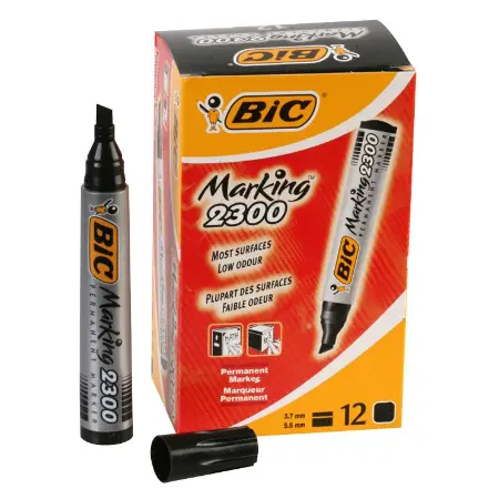 BIC Permanentni marker 2300 kosi vrh 12/1 crni