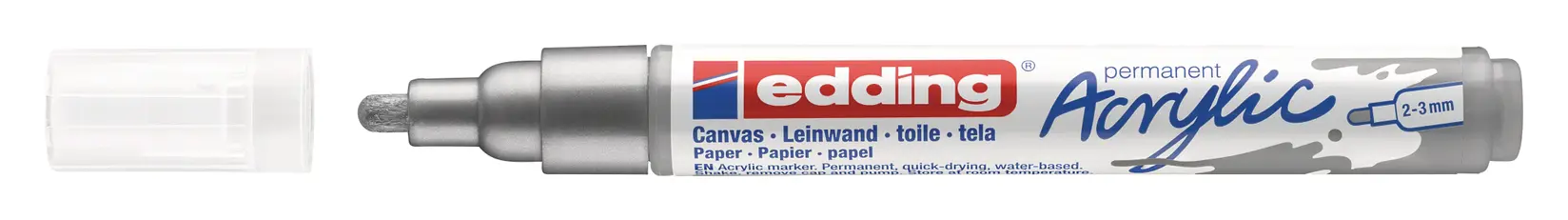 EDDING Akrilni marker medium 2-3mm obli vrh E-5100 srebrni