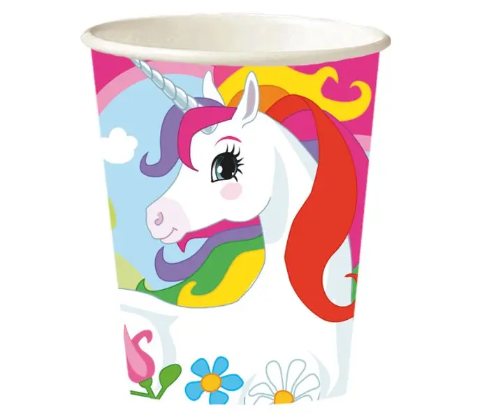 AMSCAN Papirne čaše Unicorn 8/1 250ml šarene