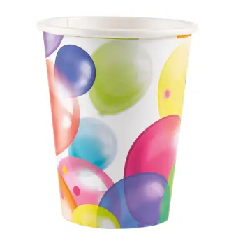 AMSCAN Papirne čaše Ballons collection 250ml 8/1 šarene