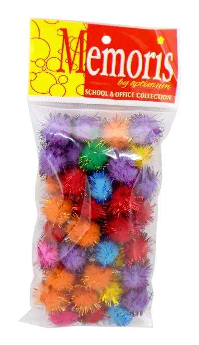 MEMORIS Craft sjajni pom pom 5/1 šareni