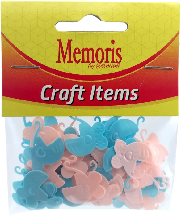 MEMORIS Craft ukrasi u obliku dečijih kolica 5/1 plavo-roze