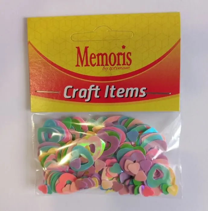 MEMORIS Craft ukrasi u obliku srca 5/1 šareni