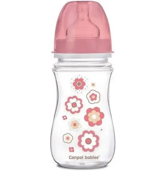 CANPOL BABIES Flašica za bebe Wide Neck Easy Start Anticolic 35/217 240 ml roze