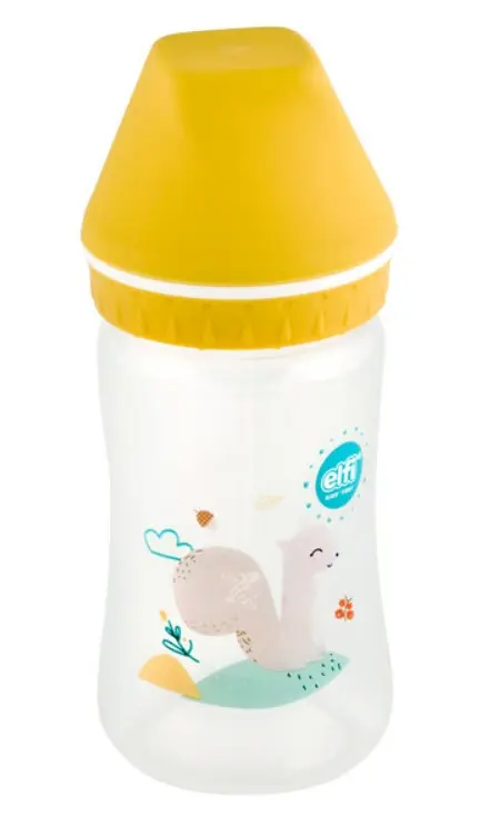 ELFI Plastična flašica sa širokim otvorom Uspavana šuma 250 ml žuta