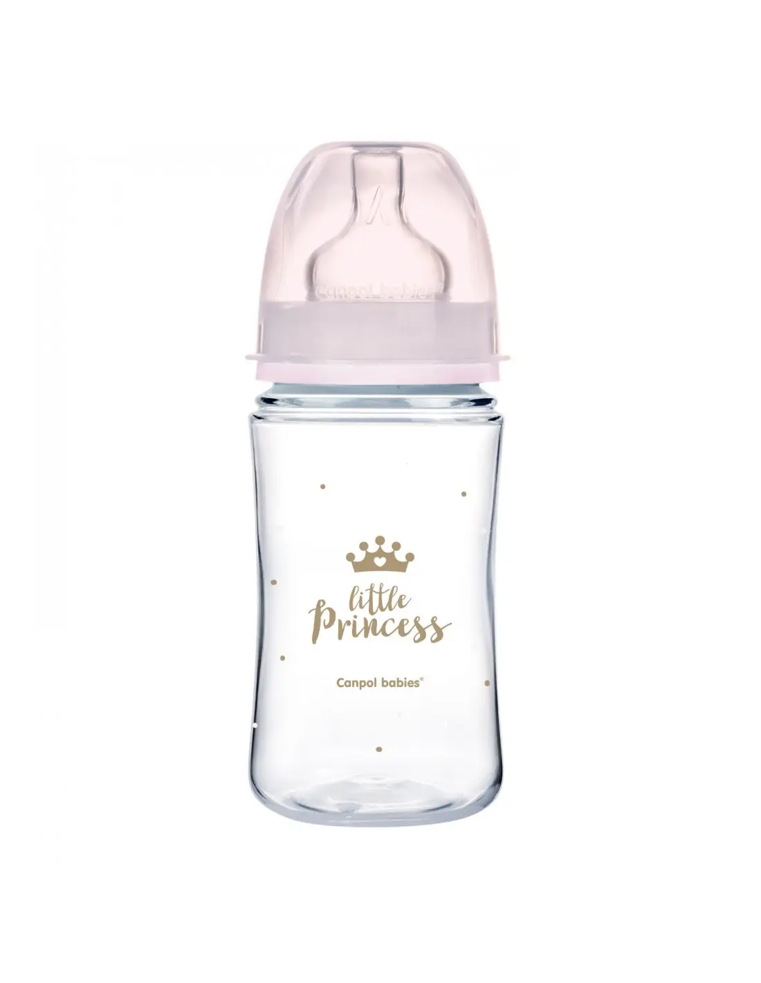 CANPOL BABIES Flašica za bebe Wide Neck Easy pp Royal Baby 35/234 240 ml roze