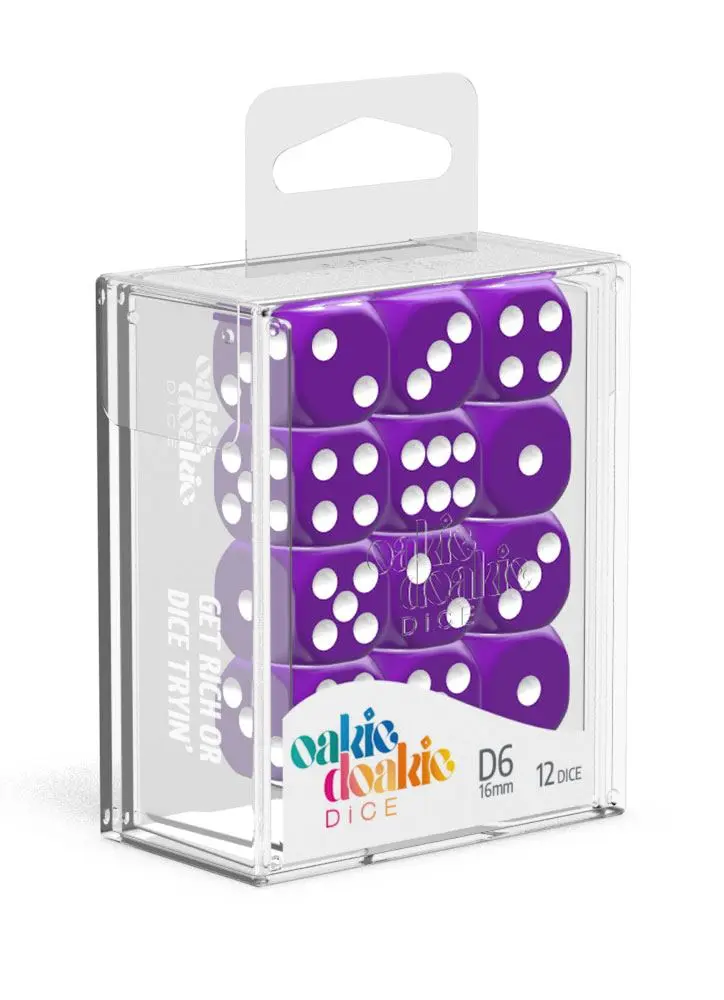 OAKIE DOAKIE DICE Kockice D6 16 mm Solid 12 komada ljubičaste