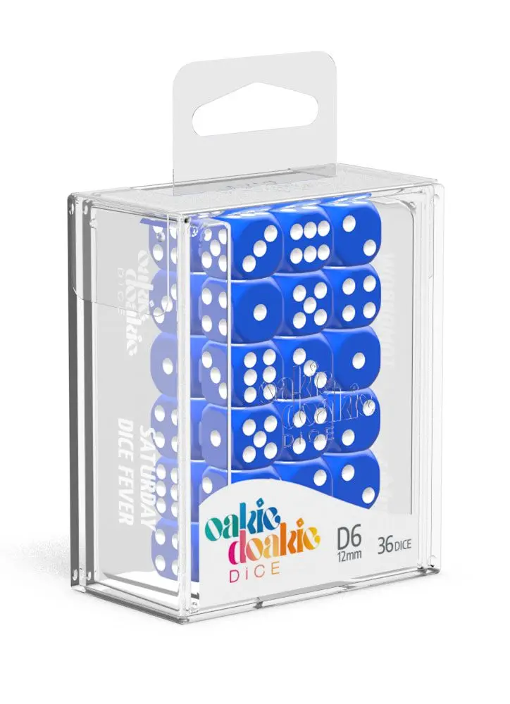 OAKIE DOAKIE DICE Kockice D6 Dice 12 mm Solid 36 komada plave