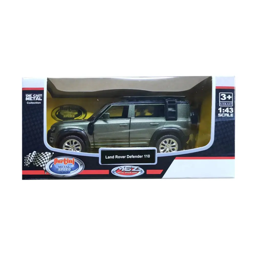 PERTINI Metalni autić 1:43 Land Rover Defender sivi