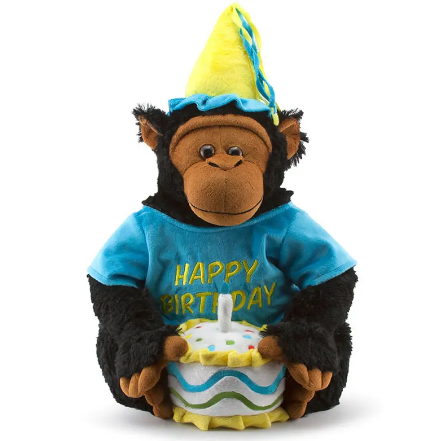 Plišani majmun "Srećan Rođendan" 50cm crni