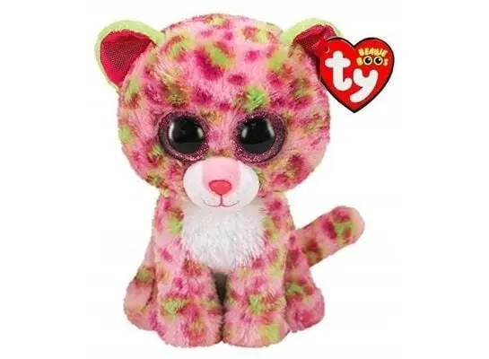 TY Plišana igračka leopard Slush roze-zelena