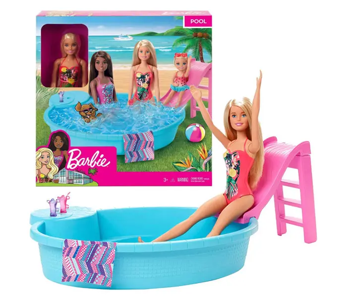 MATTEL Set Barbie lutka sa bazenom