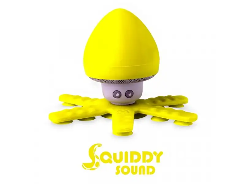 CELLY BLUETOOTH VODOOTPORNI ZVUČNIK SA DRŽAČIMA SQUIDDYSOUND, ŽUTI