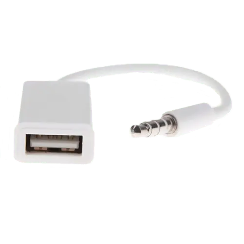 Adapter USB na AUX 17cm A017 beli