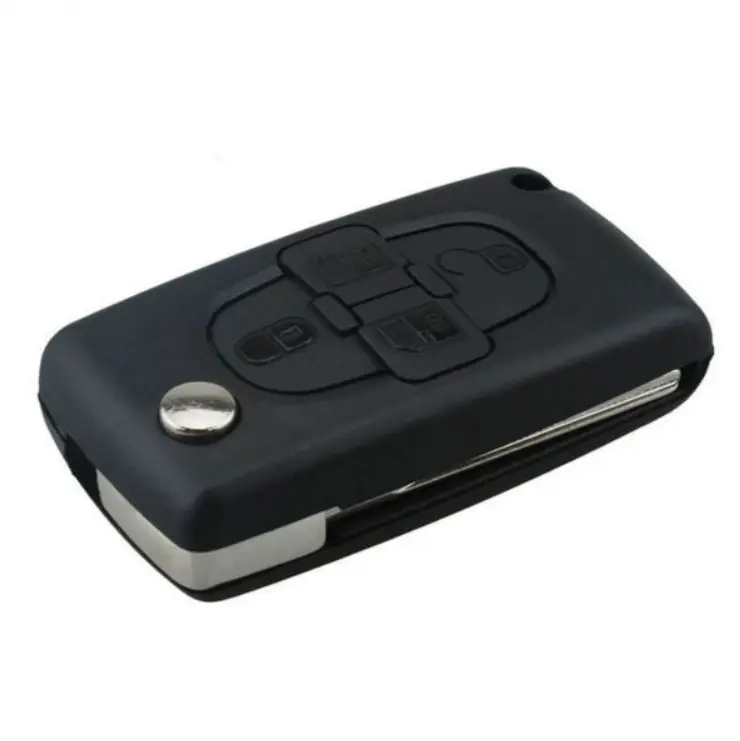 CAR 888 ACCESSORIES Kućište oklop ključa 4 dugmeta za Va2/Ce0523 Peugeot/Citroen crno