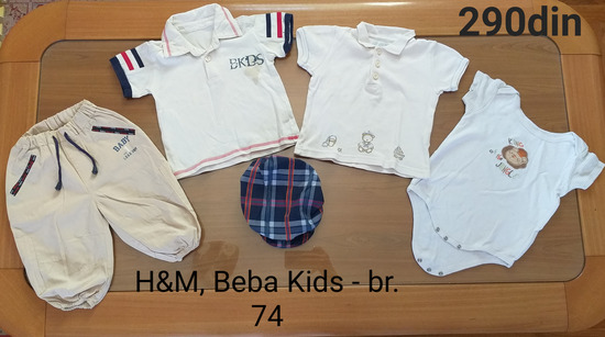 H&M bodi majice kapa za bebe dečake br. 74