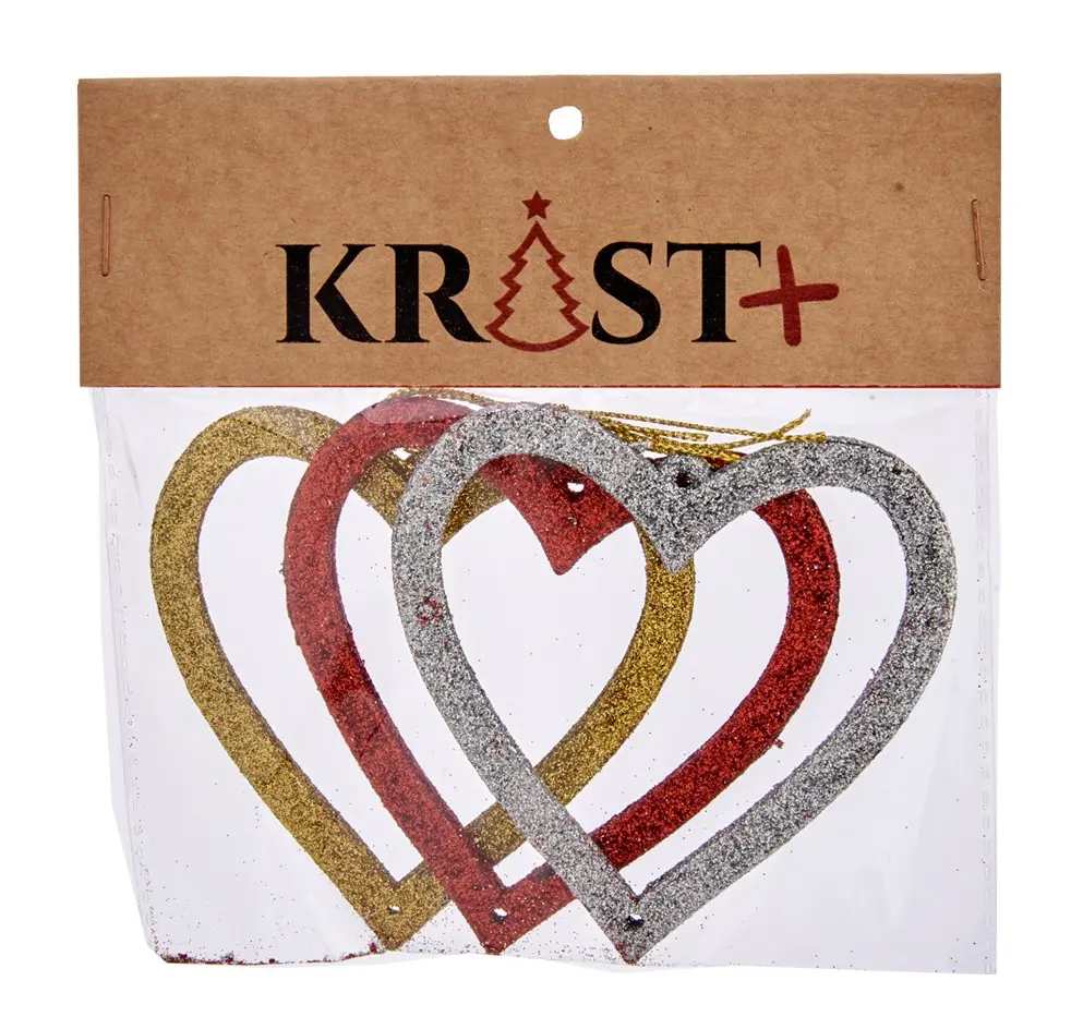 KRIST+ Set od 3 ukrasna srca