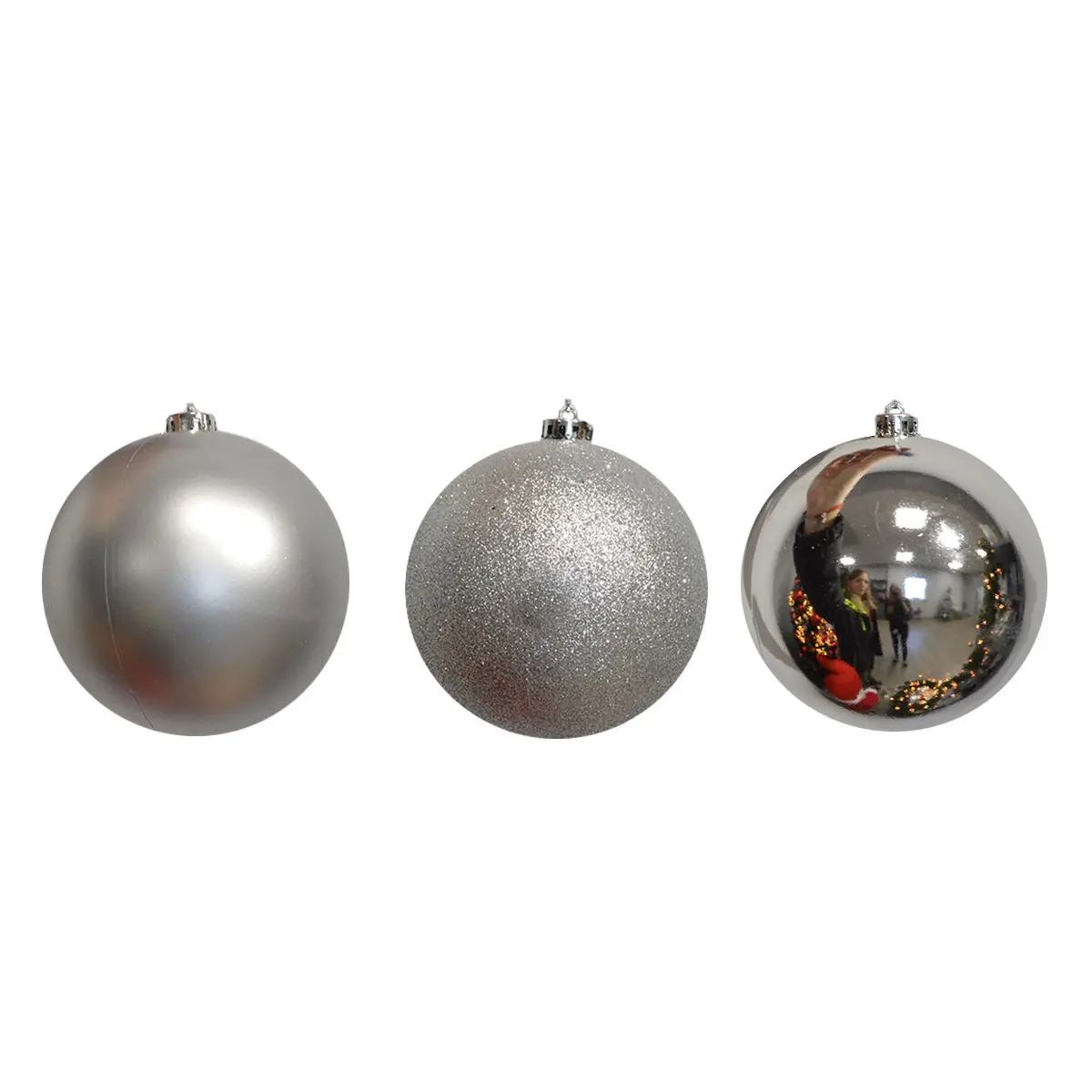 EDELMAN Set od tri ukrasne kugle srebrne boje D15cm