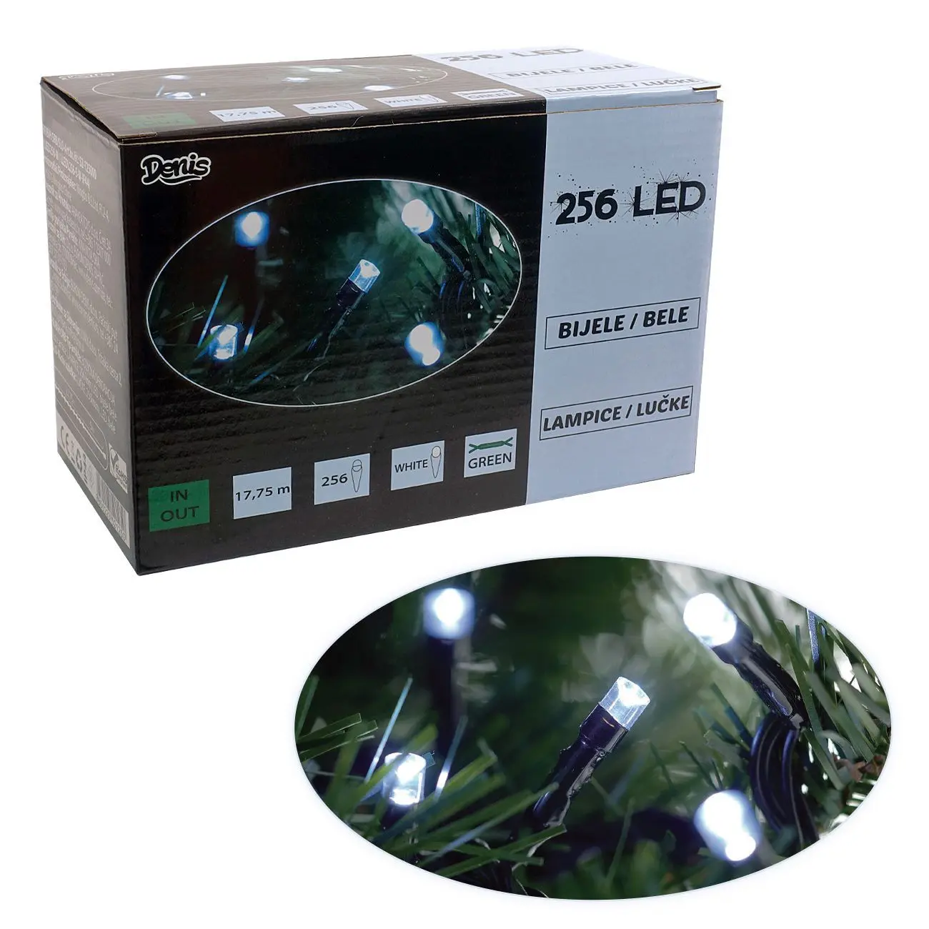 DENIS Led lampice 256L za van bele