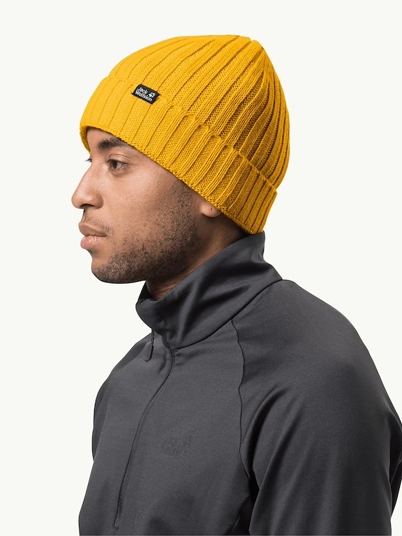 JACK WOLFSKIN Sportska kapa STORMLOCK RIP KNIT Cap žuta