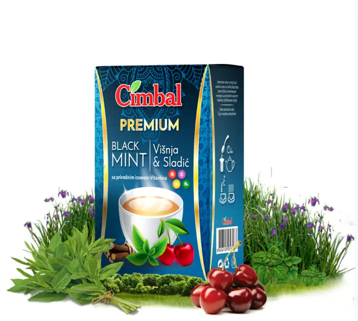 CIMBAL Čaj Black Mint, Višnja & Sladić