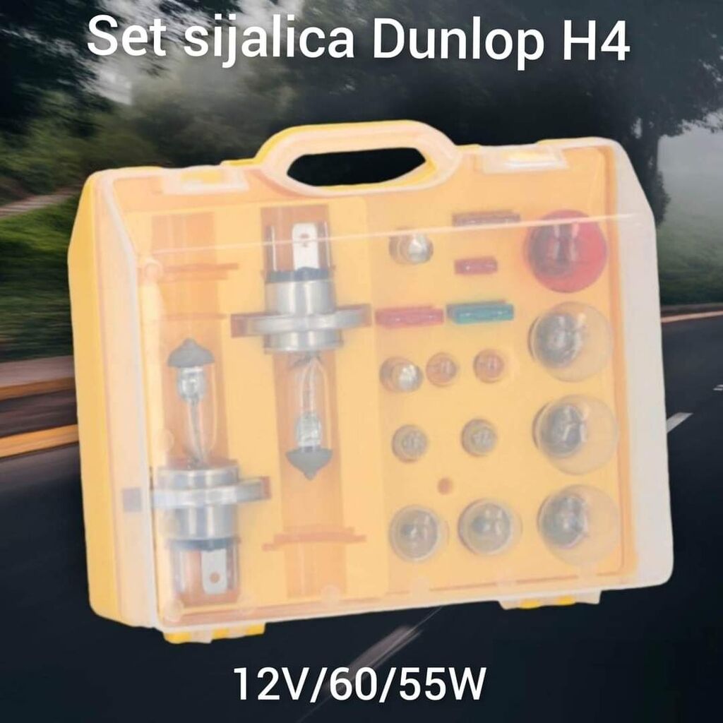 Cena 2100din Set sijalica Dunlop H4 12v/60/55w Kutija / kucište