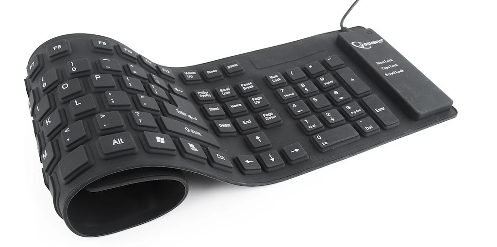 Gembird (KB-109F-B) crna gumena tastatura+PS2 adapter