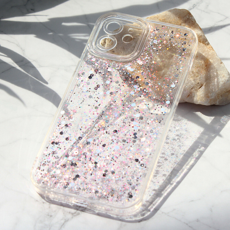 Maskica Glitter za iPhone 12 6.1 roze