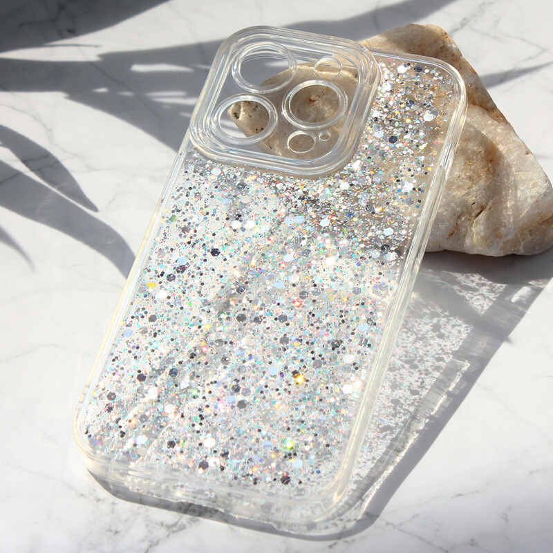 Maskica Glitter za iPhone 14 Pro 6.1 srebrna