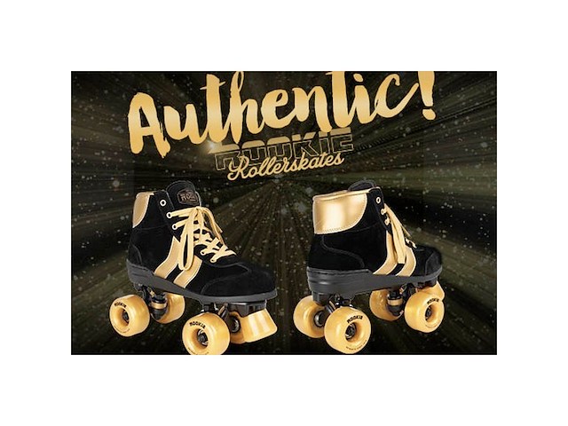 Rolšue ROKIE Authentic roller skates Black &; Gold-34,5