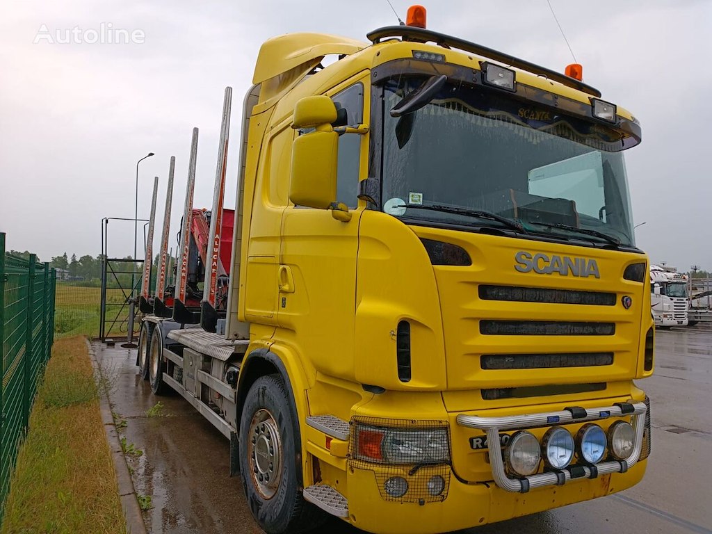 Scania R480 kamion za prevoz drva + šumarska prikolica
