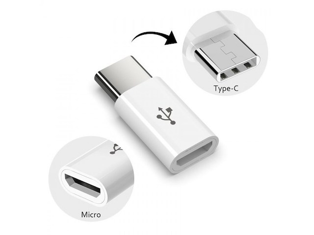 USB 3.1 Type-C tip C micro USB adapter/konvertor - beli