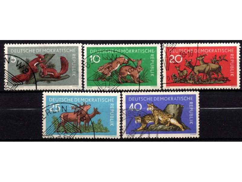 Nemačka DDR 1959. Komplet serija, FAUNA