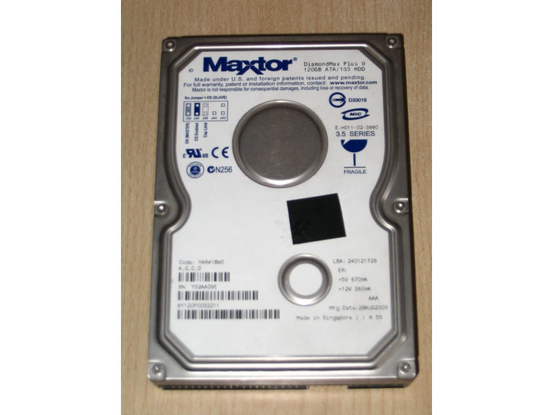 Maxtor 120GB hard disk