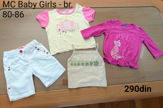 Šorts i majice za bebe devojčice br. 80 - 86