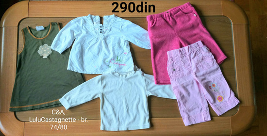 C&A majica pantalone haljina bebe devojčice 74-80