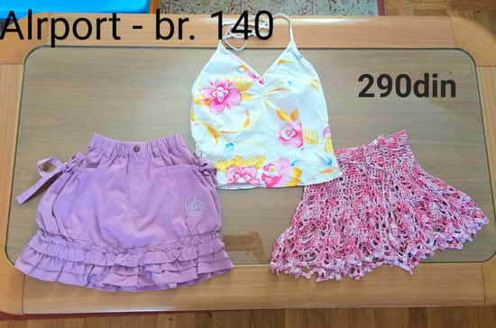 Suknje i majica za devojčice br. 140