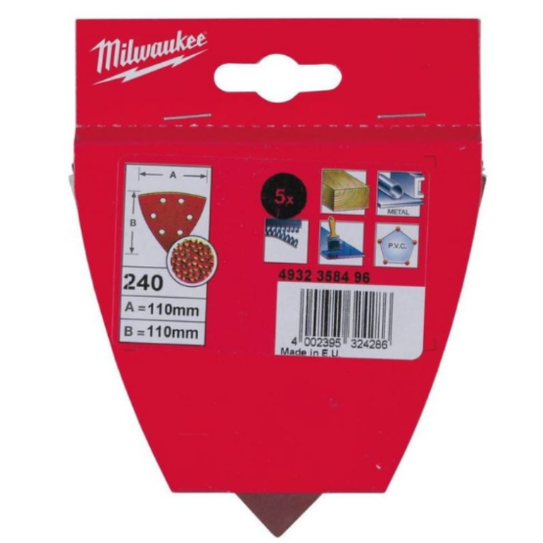 Milwaukee Brusni papir za delta brusilice, 105 x 105 mm, G 240, 5 kom, 4932358496